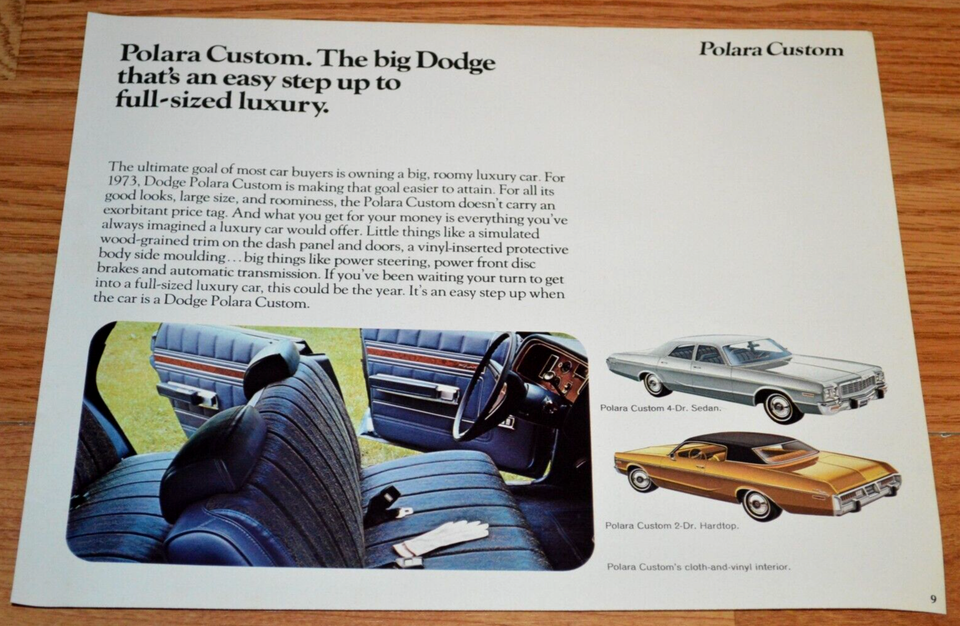 1973 Dodge Polara Original Dealer Advertisement Print Ad-73 2 | eBay