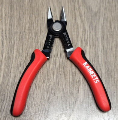 Kaiweets 6" Spring Loaded Flush Cutting Wire Stripper Pliers | Size 6in