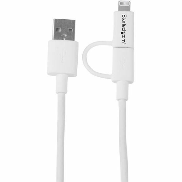 StarTech - LTUB1MWH Lightning or Micro USB to Usbncable for iPhone iPod ...