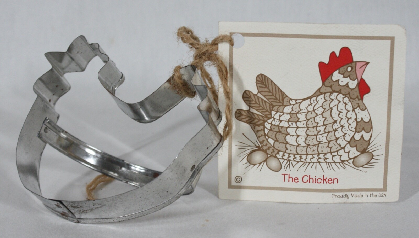 ANN CLARK LTD TIN HANDLED CHICKEN SHAPED COOKIE CUTTER + RECIPE NEW ...