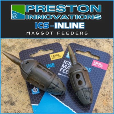 PRESTON INNOVATIONS ICS IN-LINE MAGGOT FEEDERS | NEW - ALL SIZES | eBay