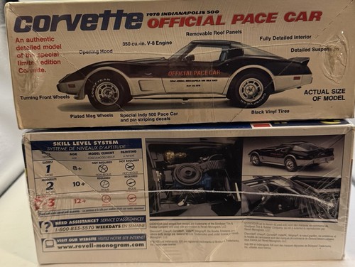 2 78 Corvette Indy 500 Pace Car Model Kits: MPC 1-3710, REVELL 85-2168 ...