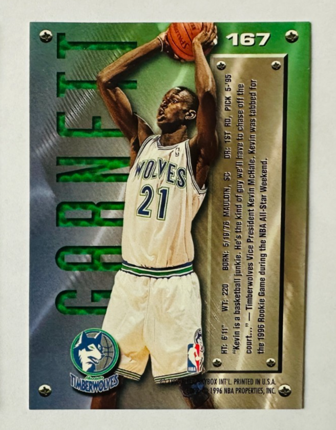 1995-96 Fleer Metal Kevin Garnett RC #167 Timberwolves Star Rookie! | eBay
