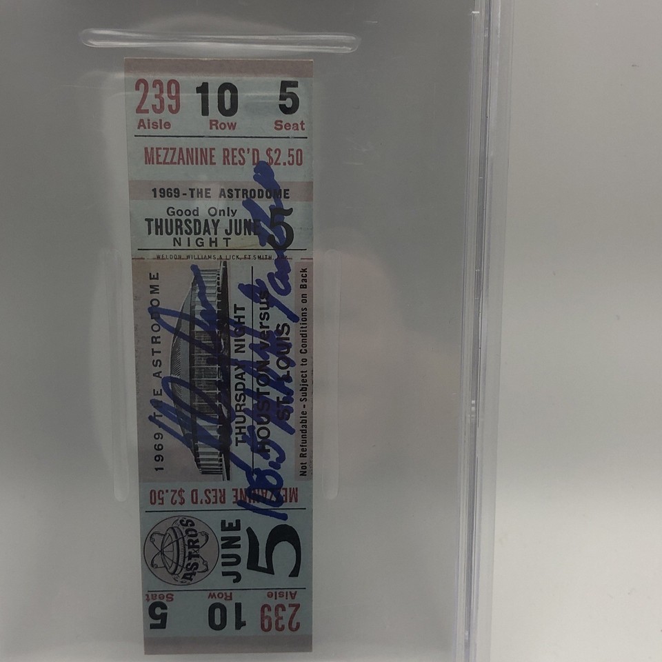 Nolan Ryan Autographed 1969 PSA 10 RARE Houston Astros Ticket! | eBay
