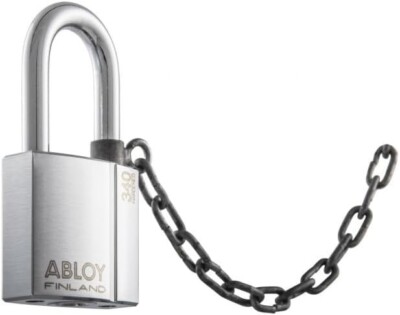 Abloy Sentry PLI340/50B Hardened Steel Padlock w/ 2 Keys, Chrome Finish ...
