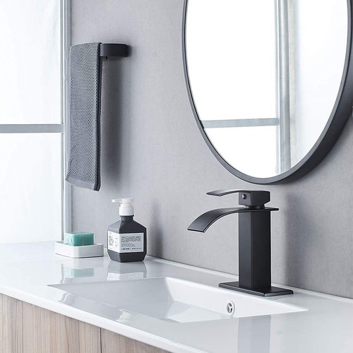 Bathroom Basin Sink Faucet Waterfall Single Handle Hole Vanity Mixer ...