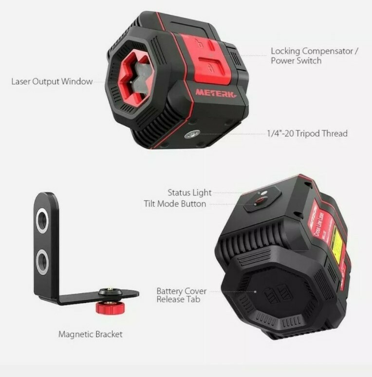 Laser Level Meterk Cross Line With Measuring Range 50ft Switchable Self ...