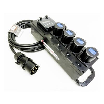 Mains Distro. Rubber 'Bounce' Box. 32amp in, 4 x 16amp out. RCBO | eBay
