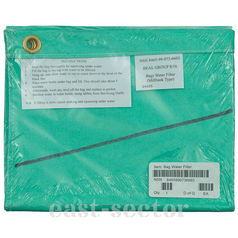 British Army Military Milbank Water Filter Bag Purification ...