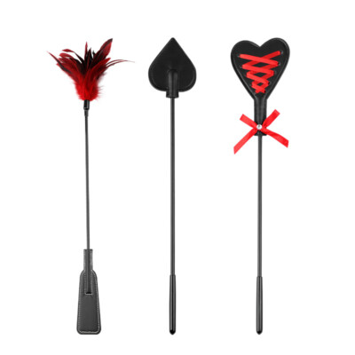3PC Flirting Feather Tickler Crop Whip Couple Game Whip Sexy Crop Stick ...