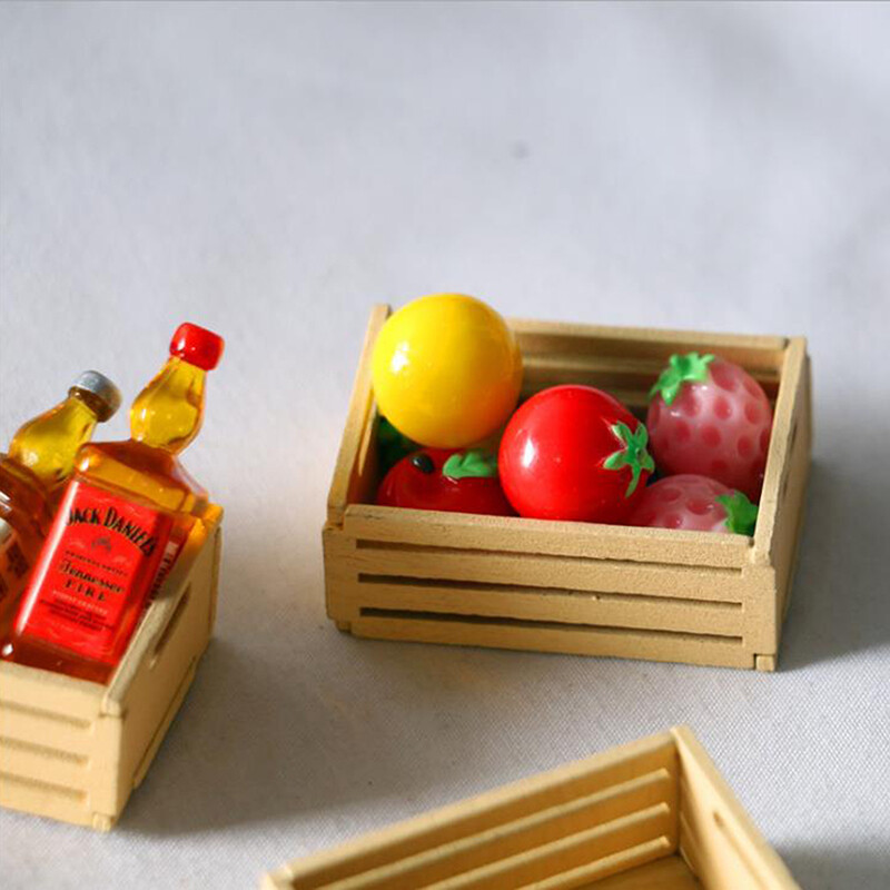 1/12 Dollhouse Miniature Accessories Wooden Frame Simulation Storage Mo ...