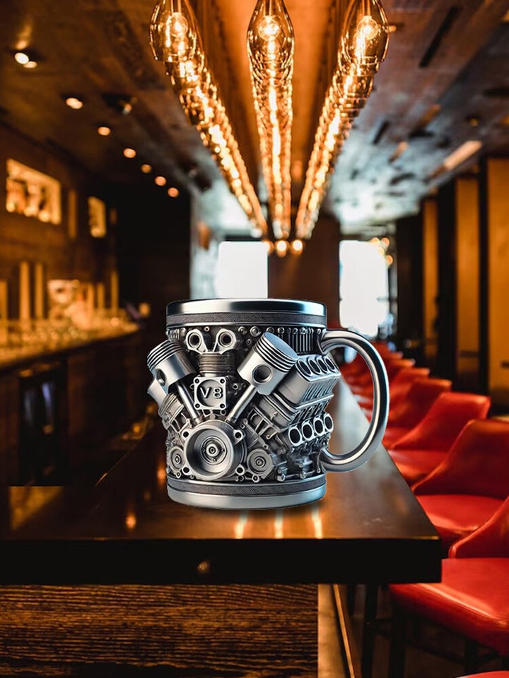 Unique 3D Car Engine Mugs Cup Stainless Steel Coffee Mug V8 Engines ...