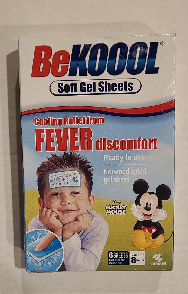 BeKOOOL MICKEY MOUSE GEL SHEETS COOLING RELIEF FROM FEVER DISCOMFORT 6 ...