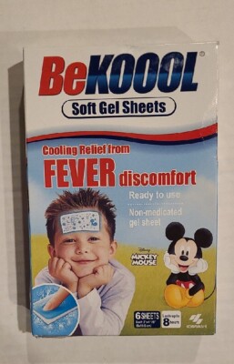 BeKOOOL MICKEY MOUSE GEL SHEETS COOLING RELIEF FROM FEVER DISCOMFORT 6 ...