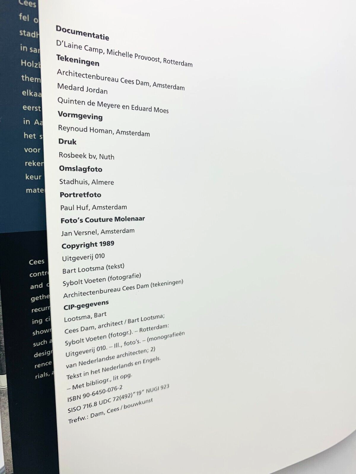 1989 Cees Dam Monographs of Dutch Architects Bart Lootsma Hardcover ...