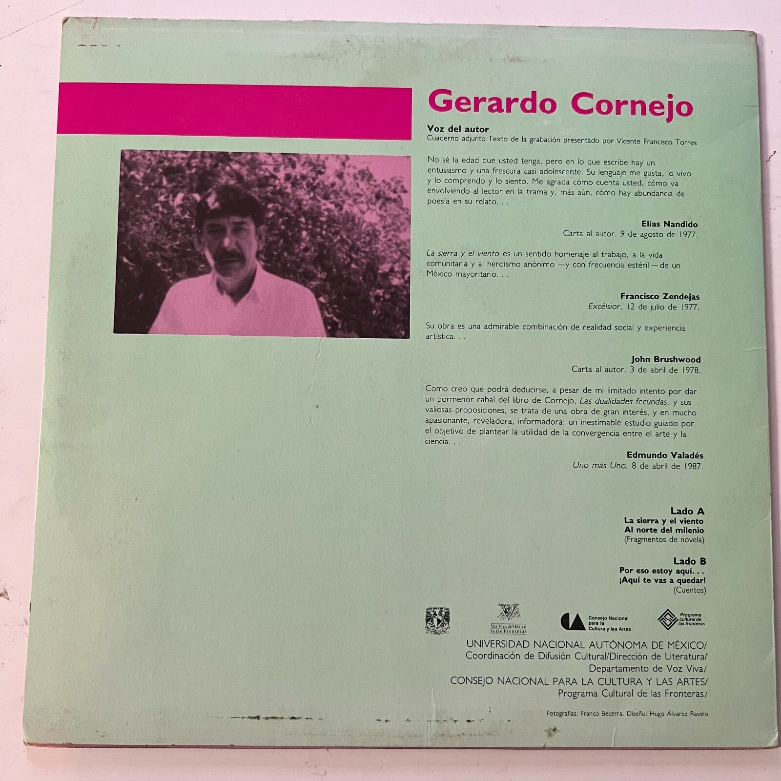 Gerardo Cornejo, La Sierra Y El Viento, Voz Viva De Mexico UNAM Series ...