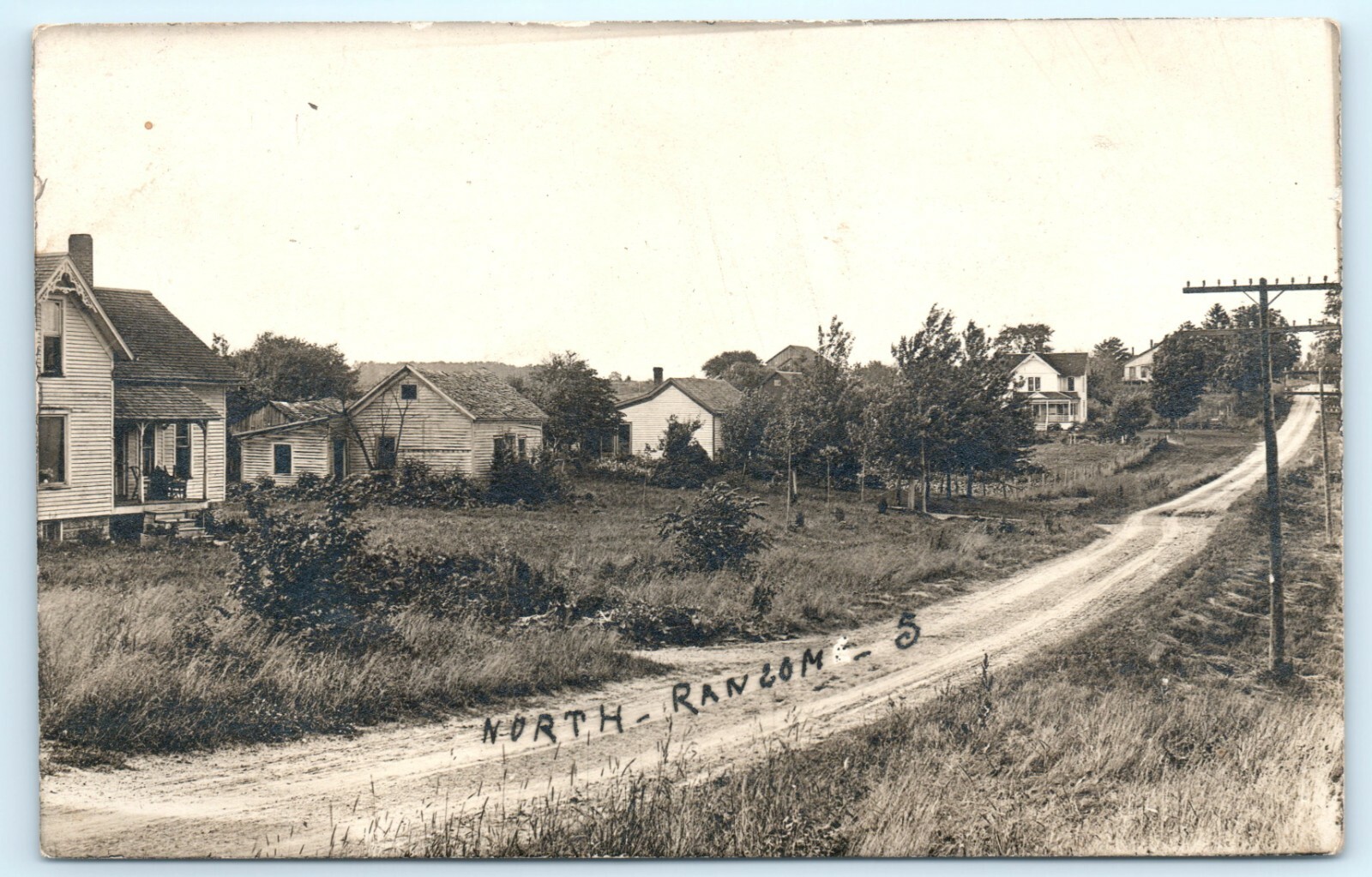 POSTCARD RPPC North Ransom Michigan Dirt Road Residential 1907-20s | eBay