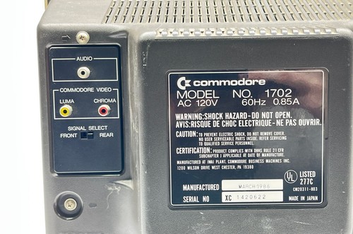 Commodore 1702 CRT Monitor | eBay