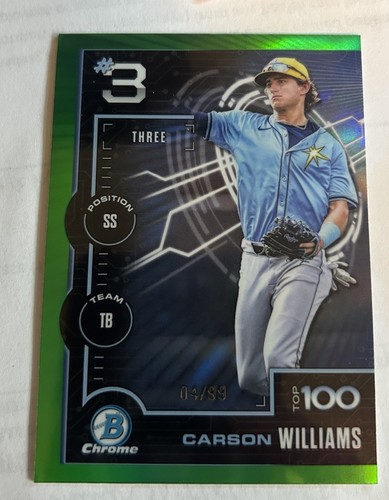 2025 Bowman Chrome Top 100 Green Refractor /99 Carson Williams | eBay