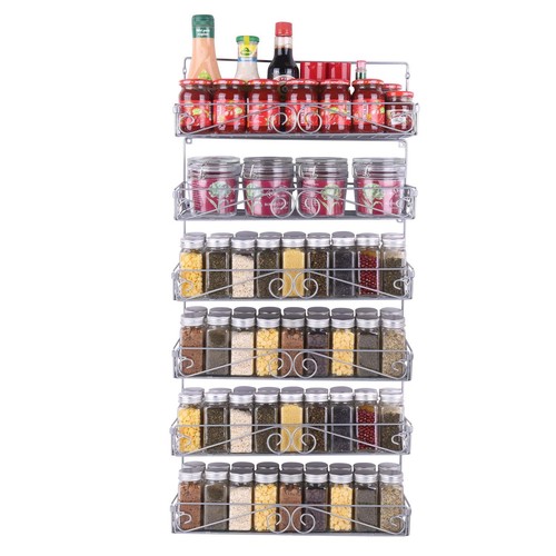 Wall Mount Spice Rack, 6 Pack Large-capacity Spice Racks, Stackable ...