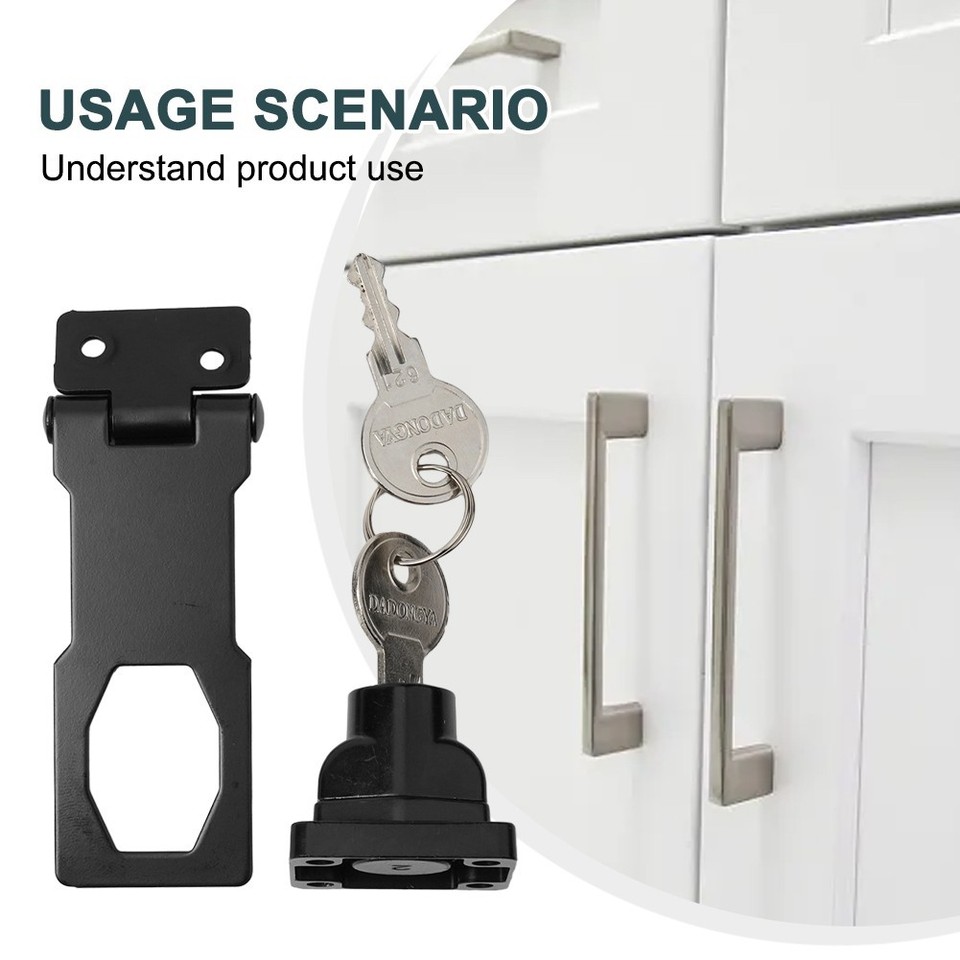 Good Rust Hasp Lock With Key Padlock Hasp Zinc Alloy Double Door ...
