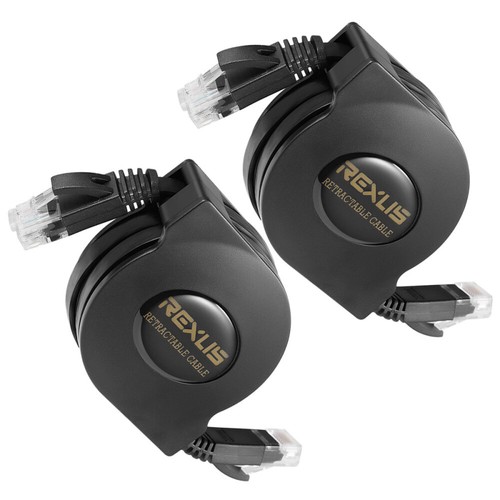 Set of 2 Telescopic Mesh Cable Cat6 Ethernet Retractable Network | eBay UK