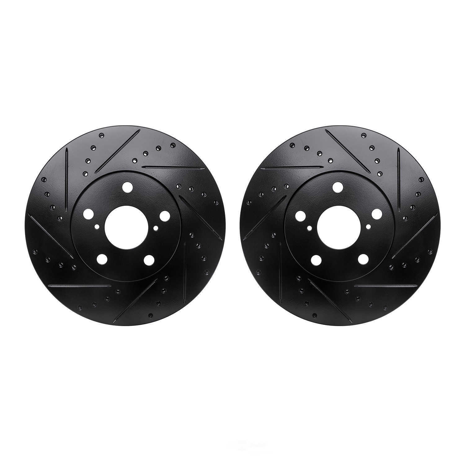 Disc Brake Rotor Set-Rotors-Drilled and Slotted-Black DFC 8002-75003 ...