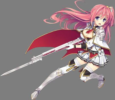 Anime girls armor cleavage gun weapon heels uniform pink Playmat Gaming ...