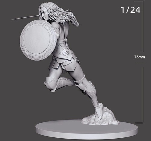 1/24 resin figure model kit H/75mm Fantastic Girl Unpainted 3D printing ...