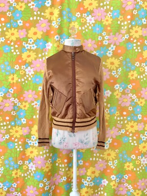 vintage 70s brown satin bomber jacket M/L | eBay