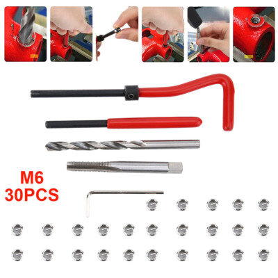30Pcs Helicoil M6x1.0mm Thread Repair Tool Kit suitable for 6mm Damaged ...