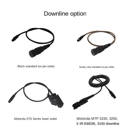 FCS-Tactical Mpu5 Dual PTT Cable Accessories Walkie-Talkie Headset 6pin ...