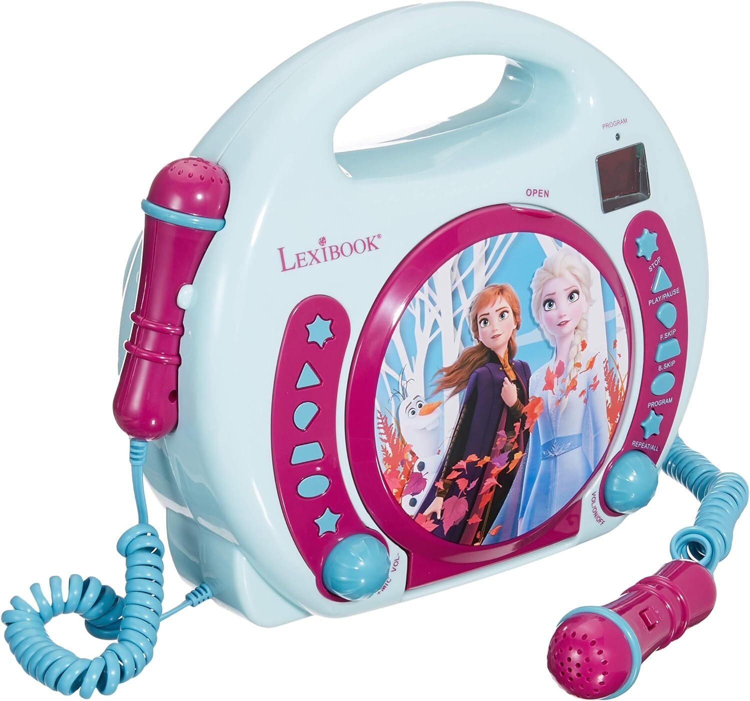 Disney Frozen Anna and Elsa CD Player for Kids with 2 Toy Microphones ...