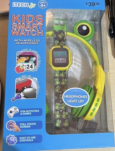 iTECH Jr Kids Boys Frog Smartwatch With Wireless Headphones | eBay