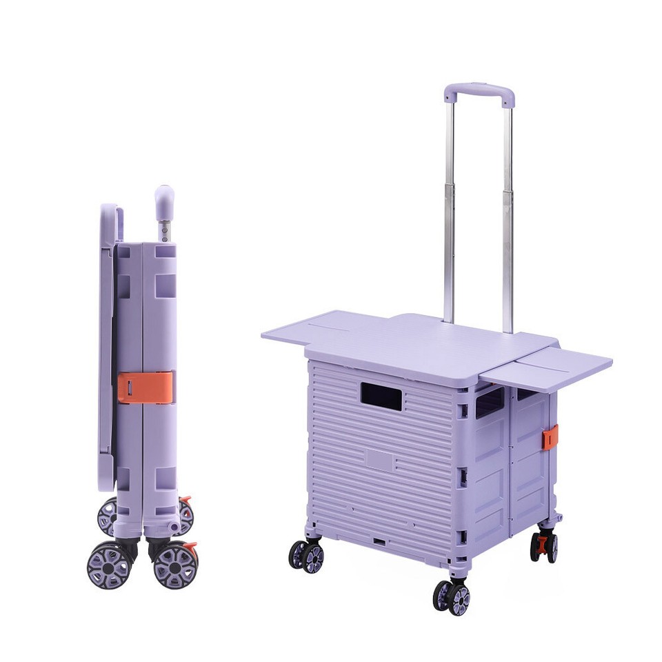 Foldable Trolley Crate Boot Cart Mobile Shopping Camping Picnic Storage ...