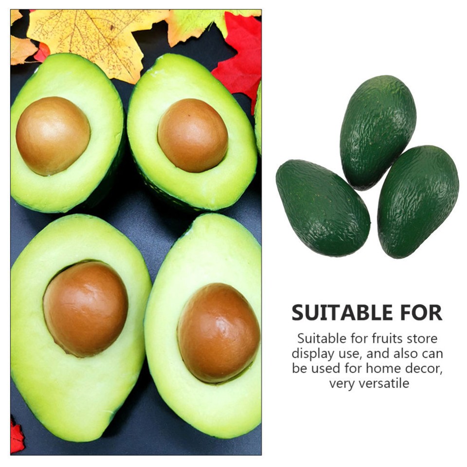 3pcs Plastic Simulated Avocados Decorations Avocados Models Decorative ...