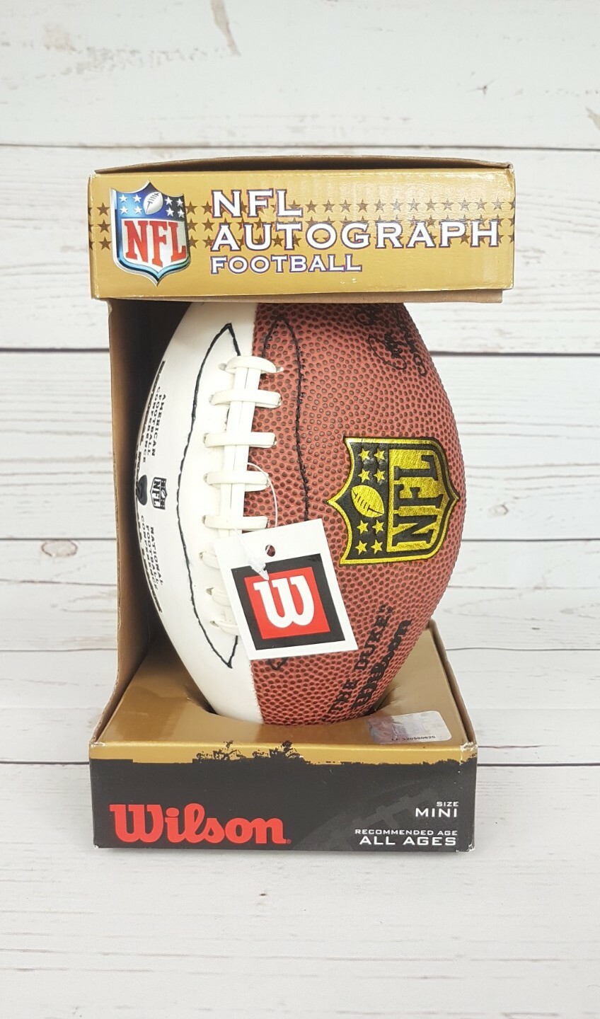 Wilson Official NFL THE DUKE Football, White Panel Brown Leather (Mini ...