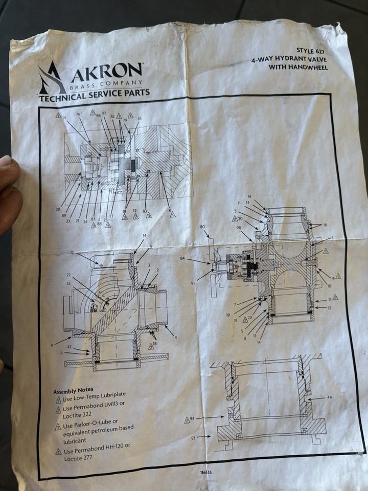 Akron Brass Style 627 4-Way Hydrant Valve w/ Handwheel 4.50 NH ...