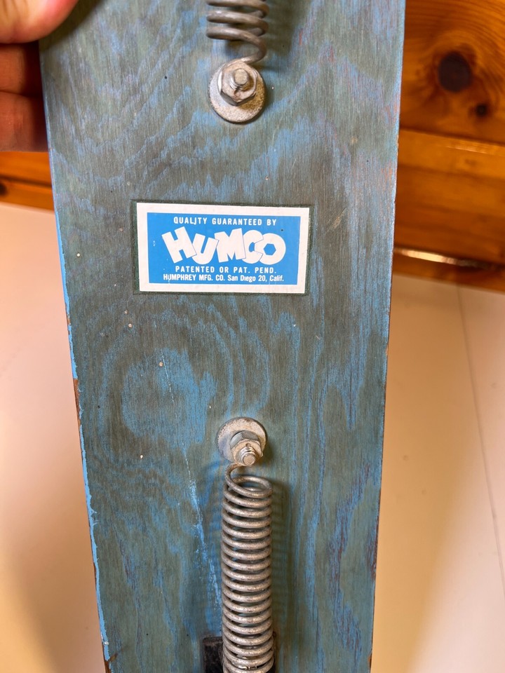 RARE 1960s HUMCO Surfer Skateboard Wood Wooden Metal Wheels San Diego ...