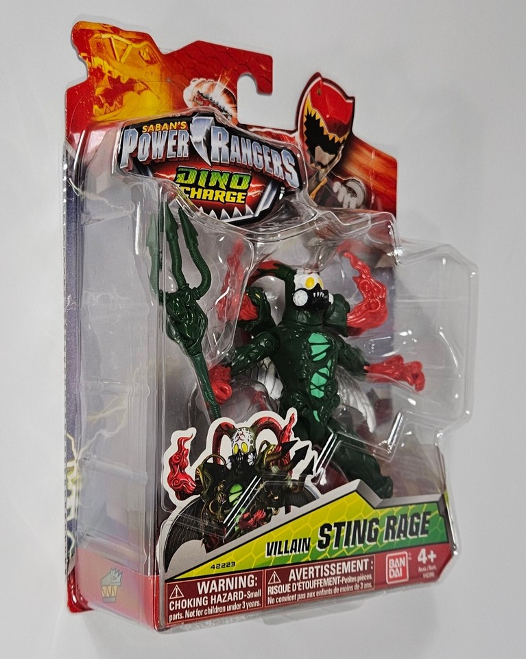 STING RAGE VILLIAN DINO CHARGE MMPR POWER RANGERS FIGURE MOSC BANDAI ...