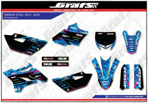 2015 2016 2017 2018 YZ 85 Graphics Kit For Yamaha YZ85 Decals Stickers ...
