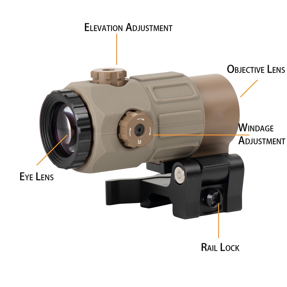 558+G45 Holographic Sight w/ 5x Magnifier Red Green Dot Holo Clone Full ...