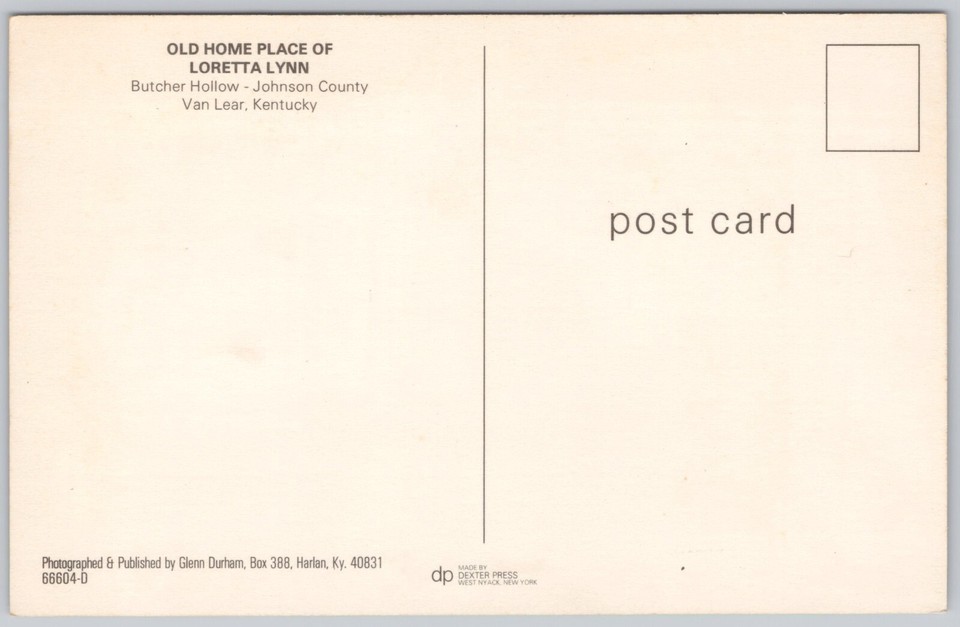 Van Lear Kentucky Vintage Postcard Home Place of Loretta Lynn | eBay