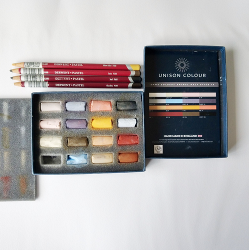 Unison Colour Emma Colbert animal 15 Half-Stick Soft Pastel + 4 Derwent ...