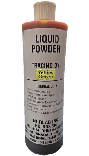 Norlab Liquid Powder Tracing Dye Yellow Green- 16oz Bottle | eBay