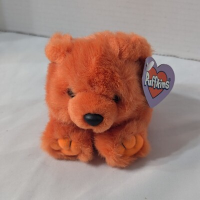 Vintage Puffkins MANGO the Orange Bear 4" Plush Stuffed Animal Toy ...