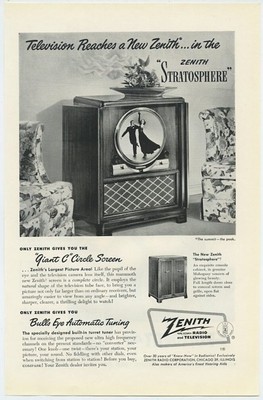 Zenith TV Stratosphere With Giant C Circle Screen Bulls Eye Tuning ...