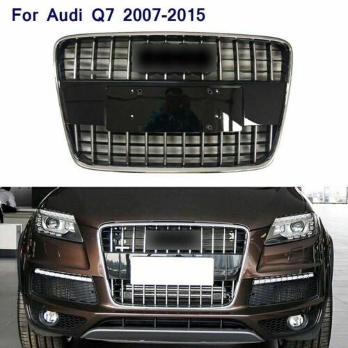 Fit For Audi Q7 2007-2015 Front Upper Mesh Grille Chrome Frame Bumper ...