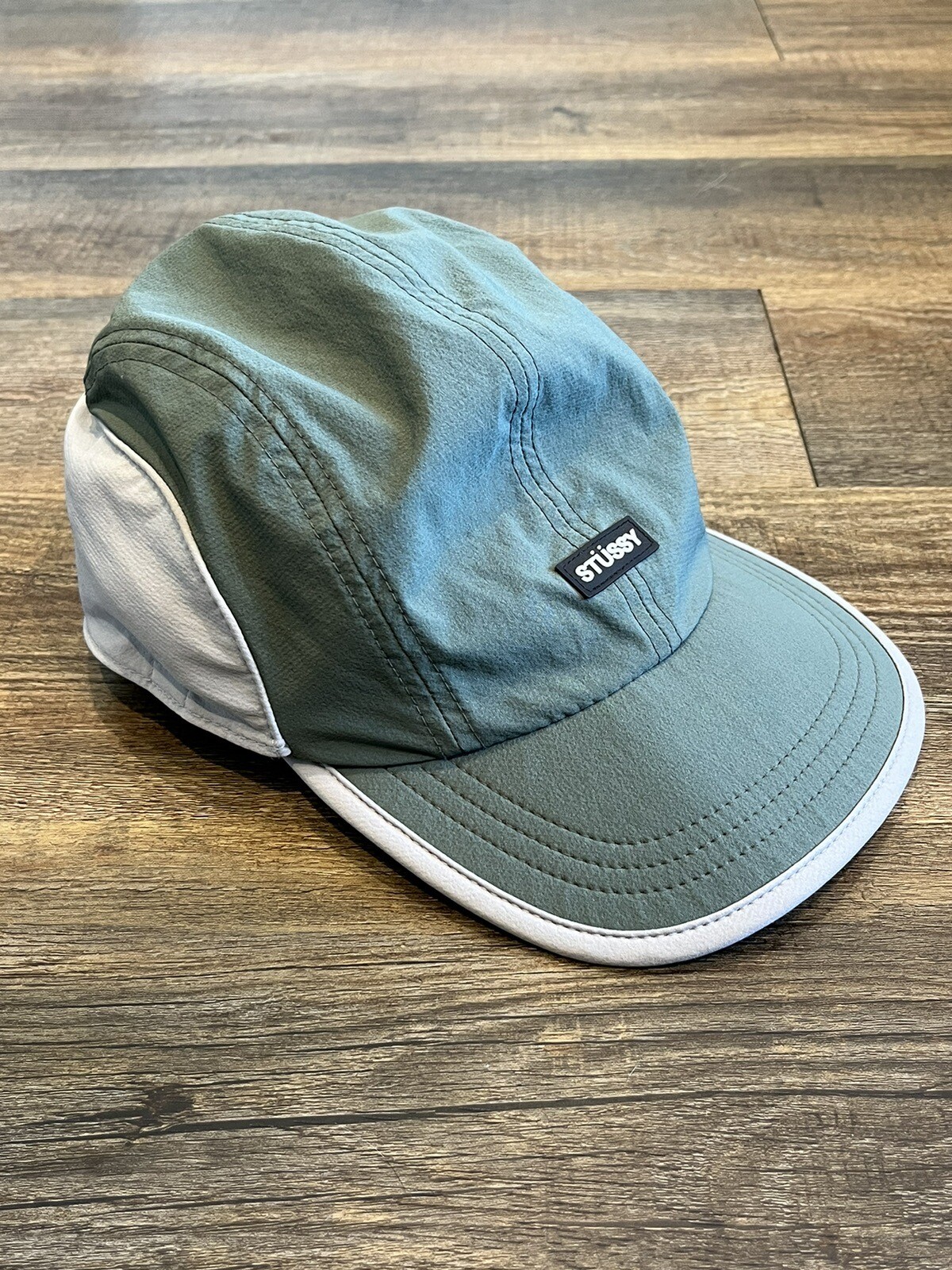 Stussy Green Grey Classic 4 Panel Camp Cap Hidden Nec… - Gem