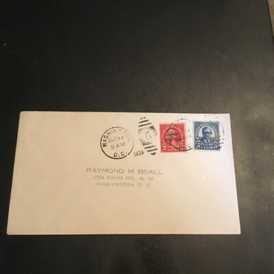FDC 1928 #647-648 WASHINGTON D.C. RAYMOND M. BEALL 2ct AND 5ct STAMPS ...